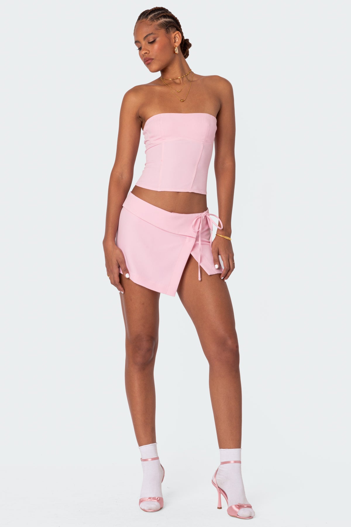Selena Asymmetric Wrap Mini Skirt - edikted - Women's Clothing Online