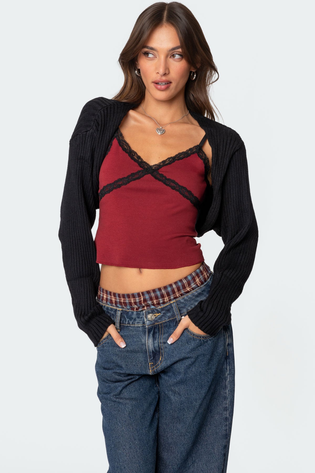 Anya Shrug Sweater - edikted - Women's Clothing Online