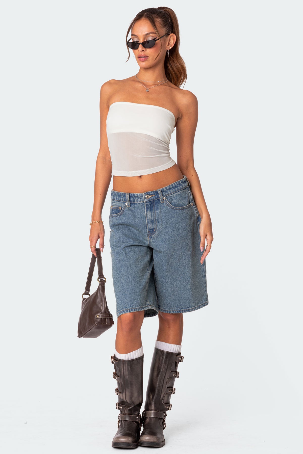 Celestia Sheer Mesh Tube Top - edikted - Women's Clothing Online